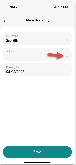 Booking Diary Feature Mobile App - Workshop Software