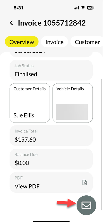 Mobile App Invoice Functionality - Workshop Software