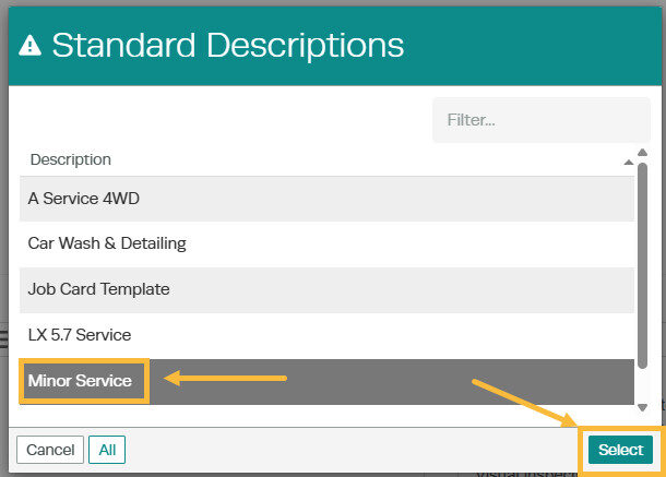 Create templates for job card notes - Workshop Software