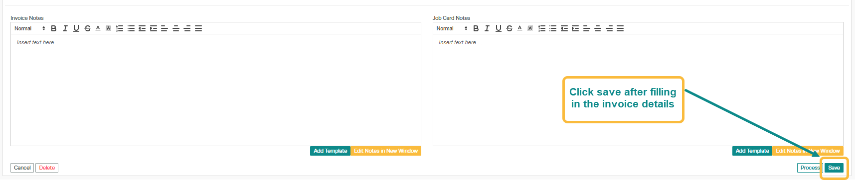 Create a Customer Invoice - Workshop Software