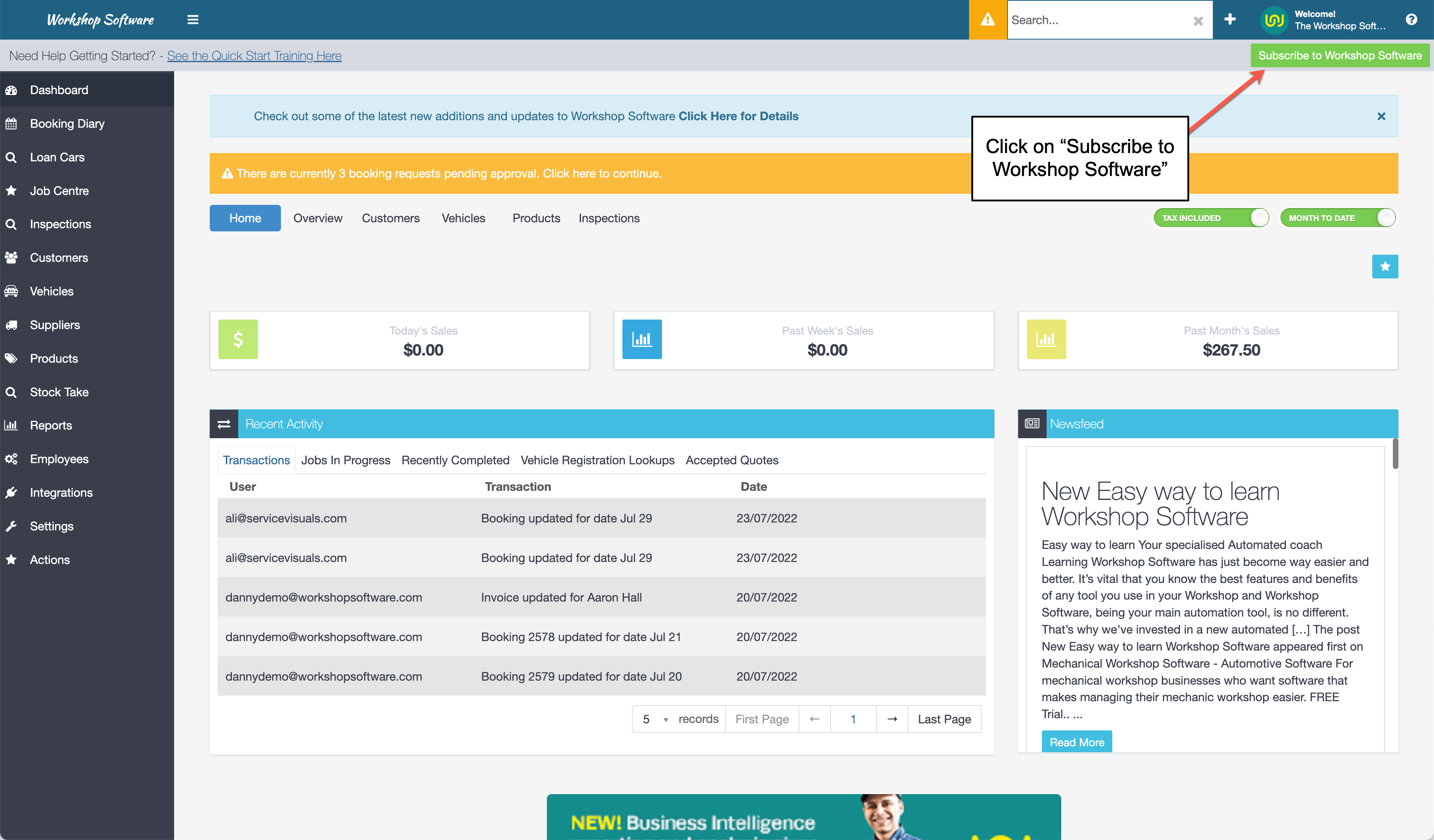 Subscribe to Workshop Software