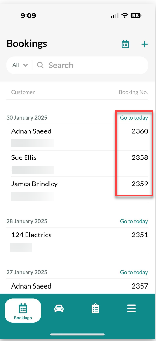 Booking Diary Feature Mobile App - Workshop Software | Workshop ...