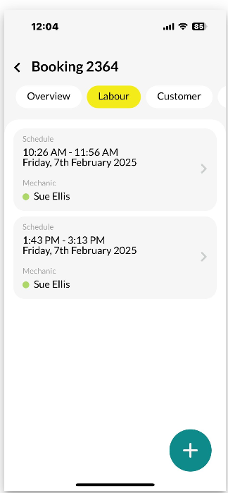 Booking Diary Feature Mobile App - Workshop Software | Workshop ...